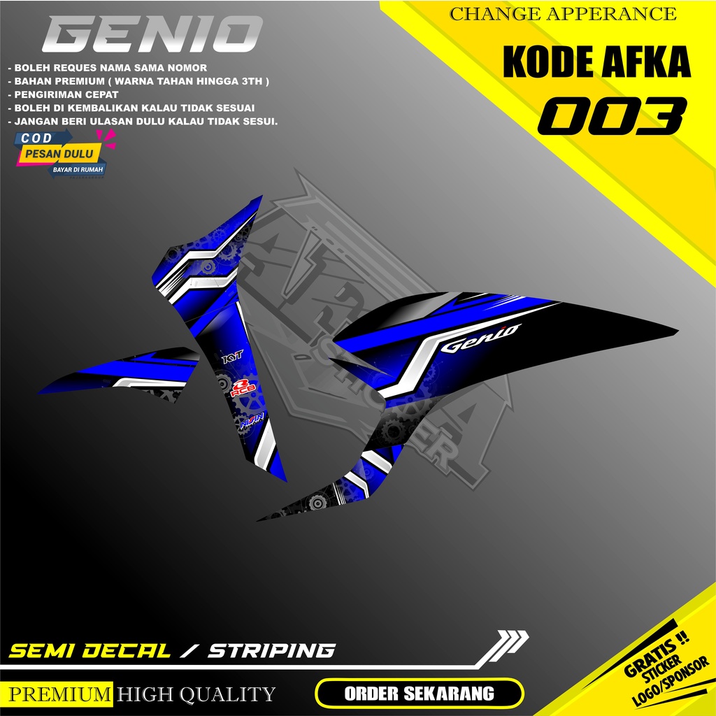 Jual Variasi Striping Sticker HONDA GENIO Desain Racing.AK-003 | Shopee ...