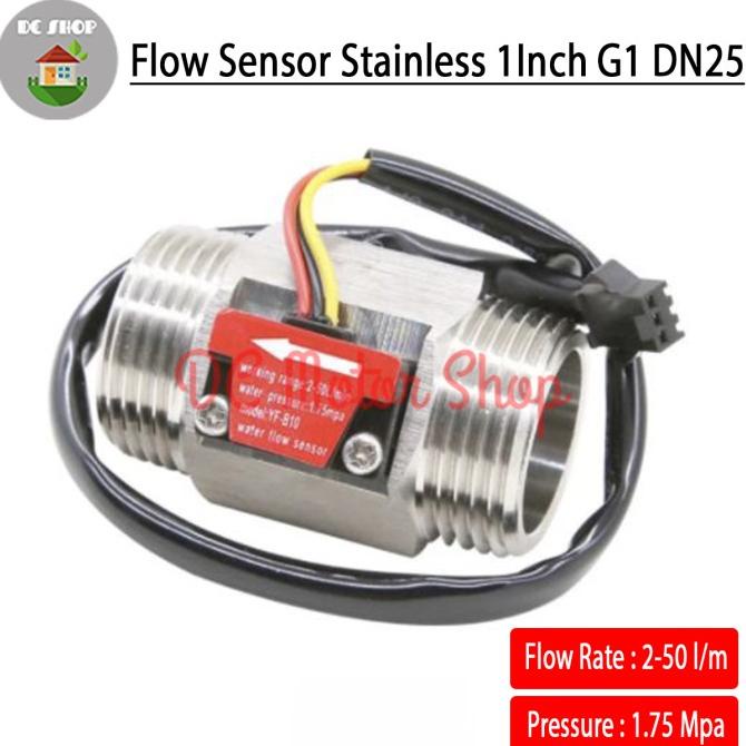 Jual Water Flow Meter Sensor Stainless 1" G1 Dn25 Hall Effect Sensor | Shopee Indonesia