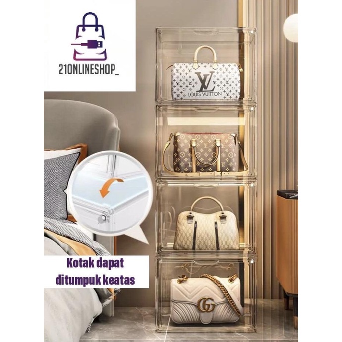 Jual Box Tas Acrylic Akrilik Tempat Tas Bag Display Bag Storage Box ...