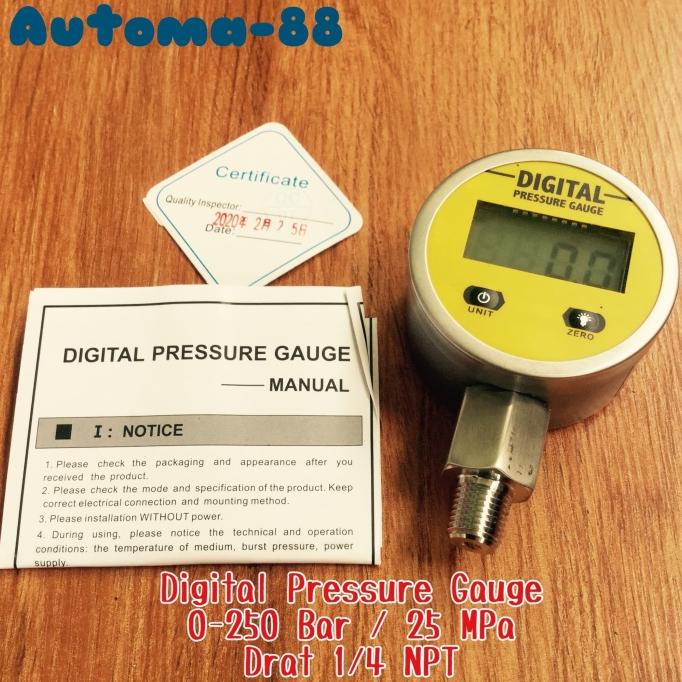 Jual Digital Manometer Pressure Test Gauge Calibrator 250 Bar 2,5 MPa ...