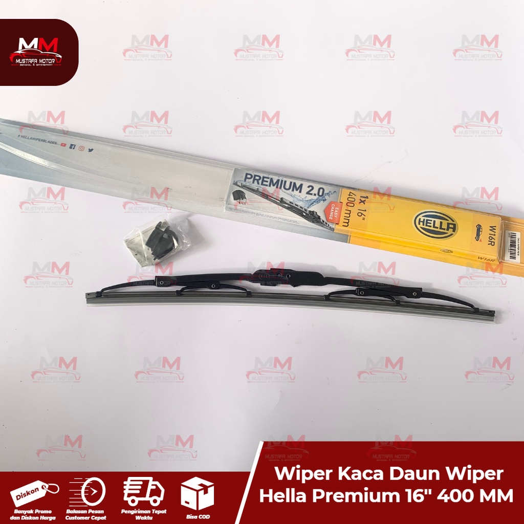 Jual Wiper Blade Kaca Mobil Daun Wiper Hella Premium 16 400 Mm