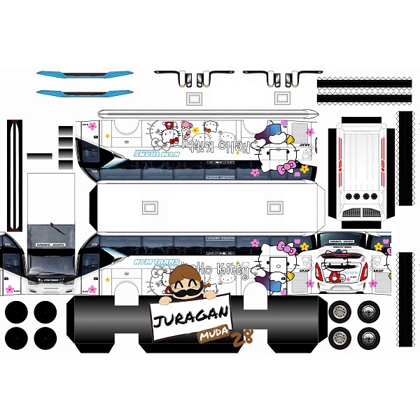 Jual DIY Miniatur Bus Hello Kitty KYM Trans Papercraft | Shopee Indonesia