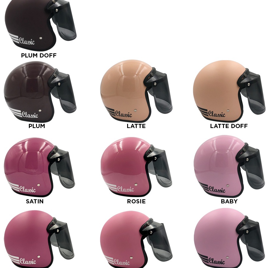Jual Helm Bogo Classic Dewasa Warna Terbaru SNI | Shopee Indonesia