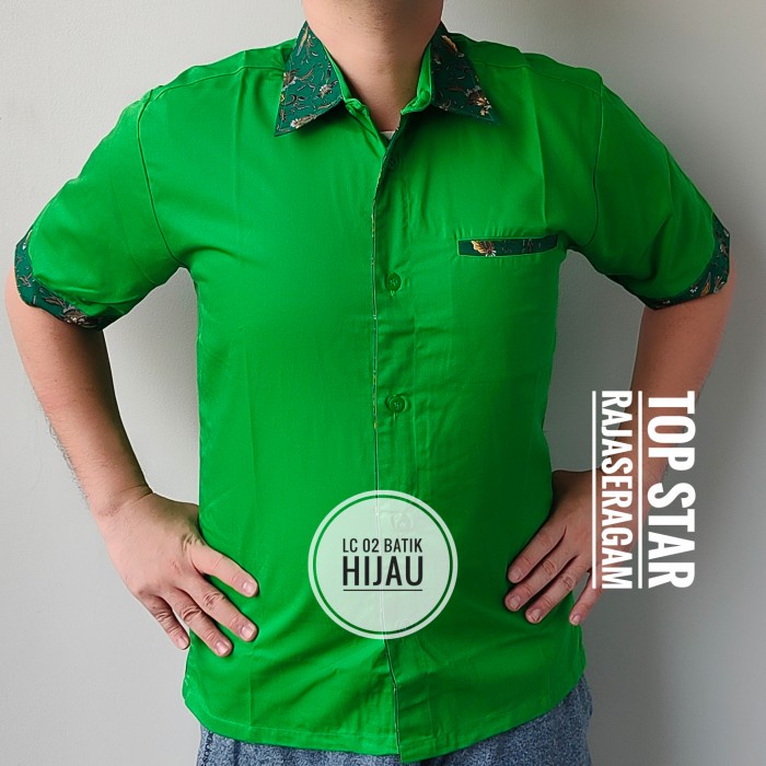 Jual Lc Batik Baju Kemeja Seragam Kerja Kombinasi Drill Kantor Dinas ...