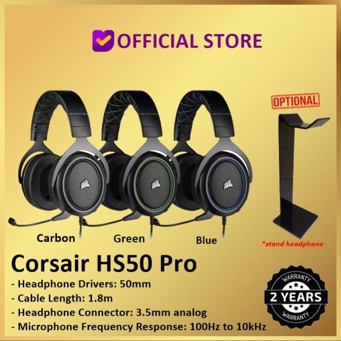 Jual Corsair HS50 PRO Stereo Gaming Headset | Shopee Indonesia