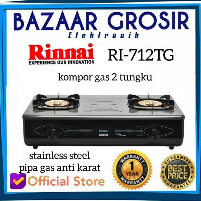 Jual KOMPOR GAS 2 TUNGKU RINNAI RI712TG RI 712TG RI 712 TG API TURBO ...