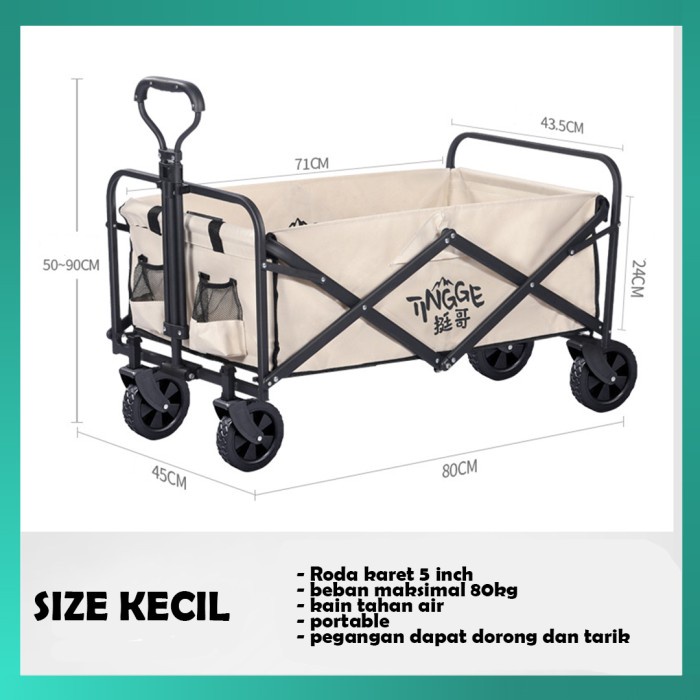 Jual Troli Lipat Portable Camping Outdoor Folding Wagon Foldable ...