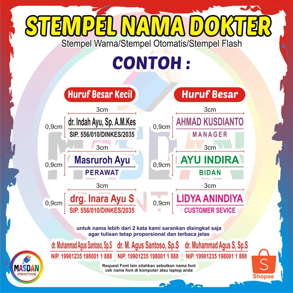 Jual STEMPEL NAMA DOKTER PERAWAT BIDAN LUNAS CUSTOM GANCI | Shopee Indonesia