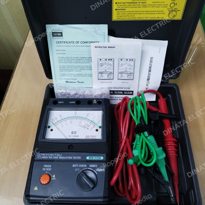 Jual Megger Analog Kyoritsu Insulation Tester Kew 3123 A (10.000 V ...
