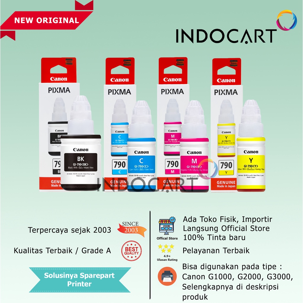 Jual Tinta Original GI 790 GI790 Untuk Printer Canon G1000 G1010 G2000 ...
