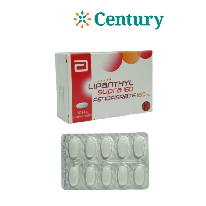 Jual LIPANTHYL SUPRA 160 MG 1 BLISTER ISI 10 TABLET / FENOFIBRATE ...