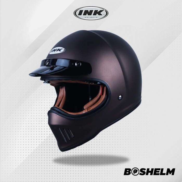 Jual HELM INK TROOPER SOLID DARK BROWN DOFF HELM FULL FACE SNI | Shopee ...