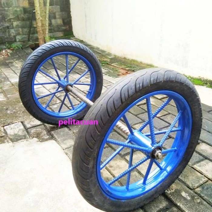 Jual Roda Gerobak Model Behel Ring 17 pakai AS Ban Grobak Becak Siap ...