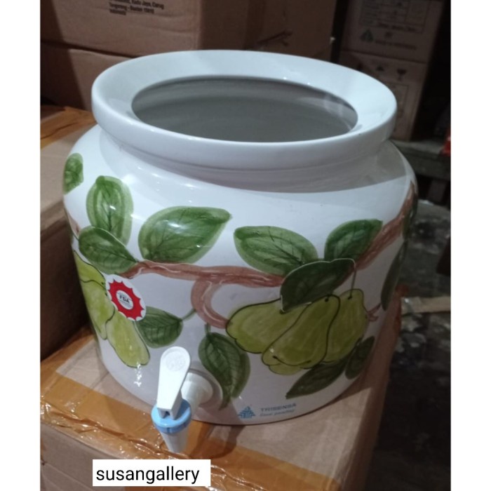 Jual Guci Keramik Motif Trisensa Guci Dispenser Galon Kaki Stainless ...