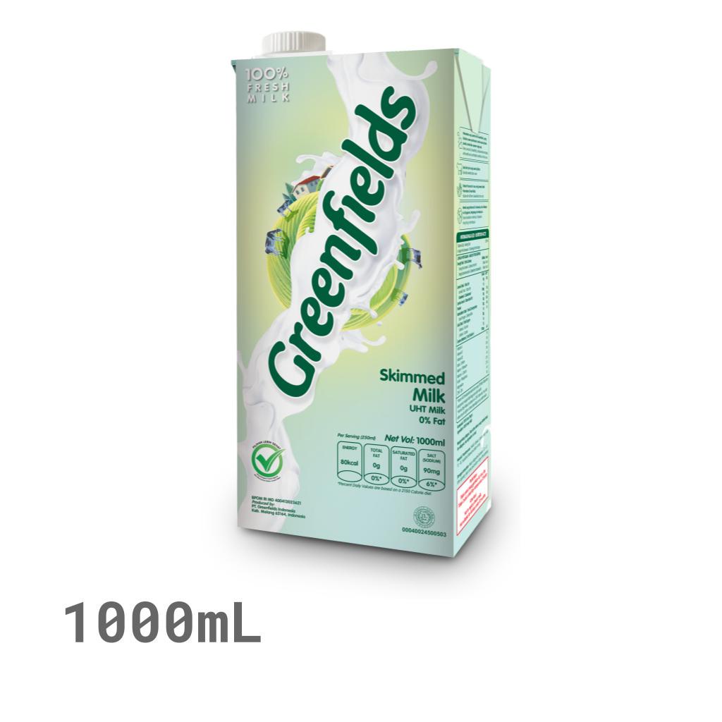 Jual GREENFIELDS SKIMMED MILK SUSU UHT TANPA LEMAK 1 LITER | Shopee Indonesia