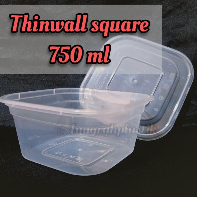 Jual Thinwall Square 750 Ml Food Container. ( Per Pack ) | Shopee Indonesia