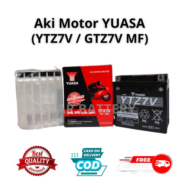 Jual Aki Motor Yuasa NMax 150 YTZ7V 12V 6.3ah MF Battery | Shopee Indonesia