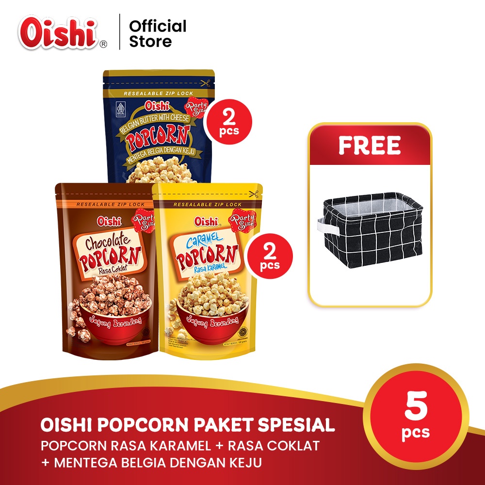 Jual Oishi Popcorn Paket Spesial (5 pcs) FREE Storage Box | Shopee ...