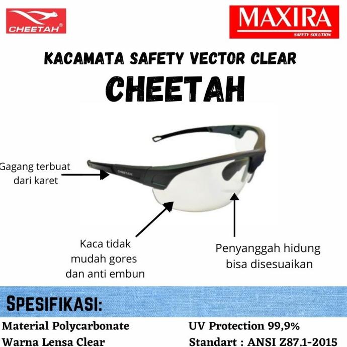 Jual Kacamata Safety Vector Bening / Safety Glasses Clear Vector ...