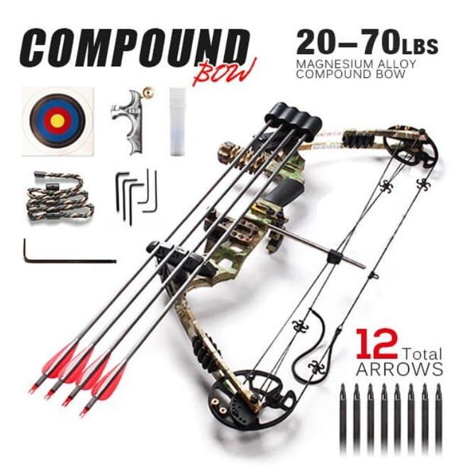Jual Busur Panah Compound Bow Junxing M120 Camo Black FULL SET | Shopee ...