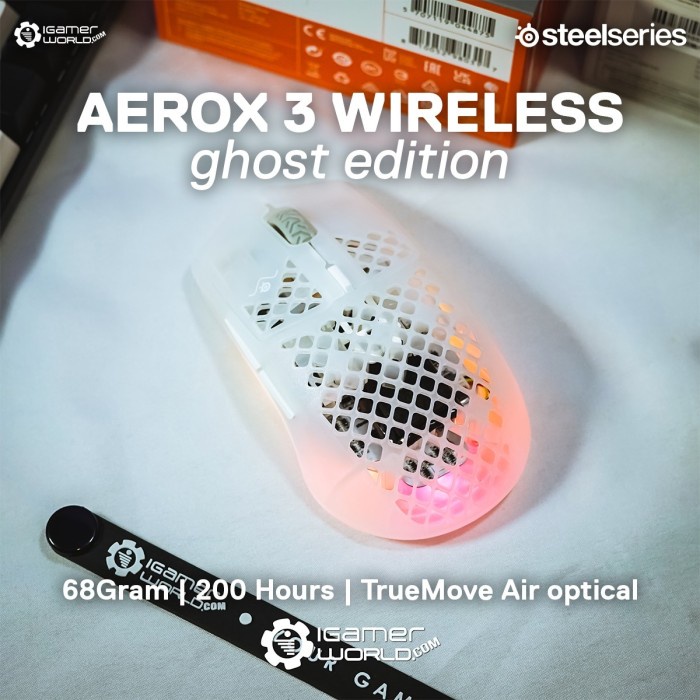 Jual Steelseries Aerox 3 Wireless Ghost Edition (2022) 68g Gaming Mouse | Shopee Indonesia