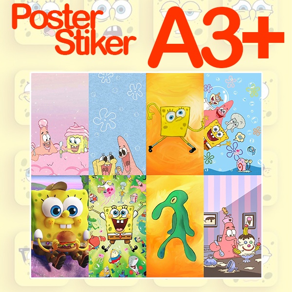 Jual Sticker Poster Spongebob squarepant patrik tuang krab sendy ...