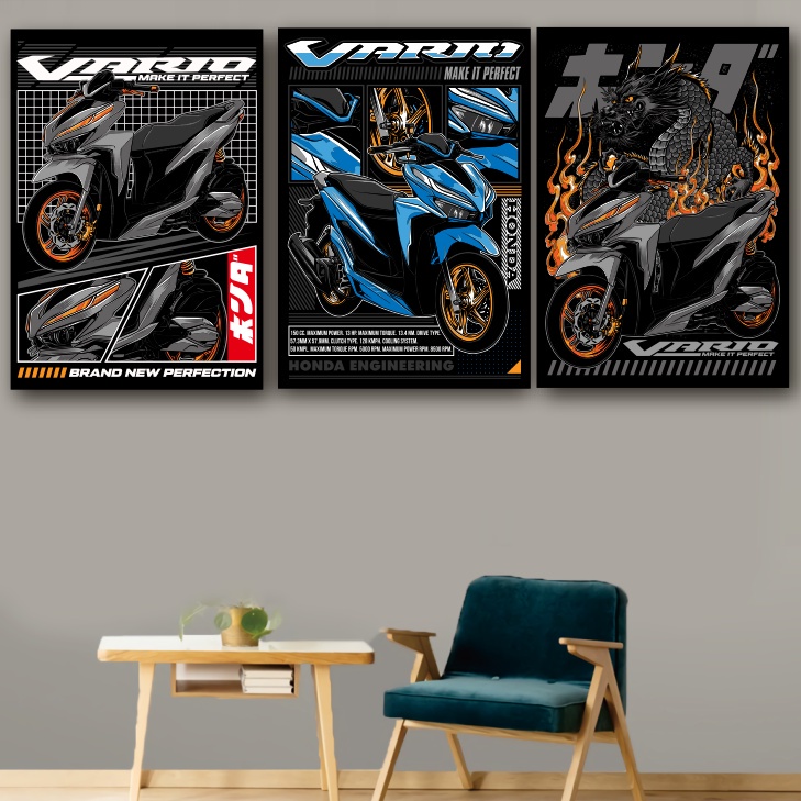 Jual KRMK Poster Kayu Motor HONDA VARIO 160 150 Team Vario Racing ...