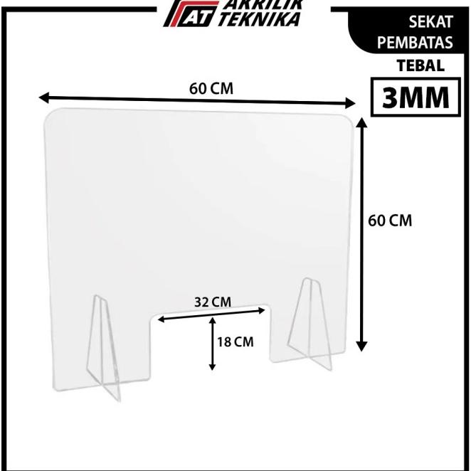 Jual Partisi / Sekat / Pembatas Meja Akrilik Table Divider 60 X 60 X ...