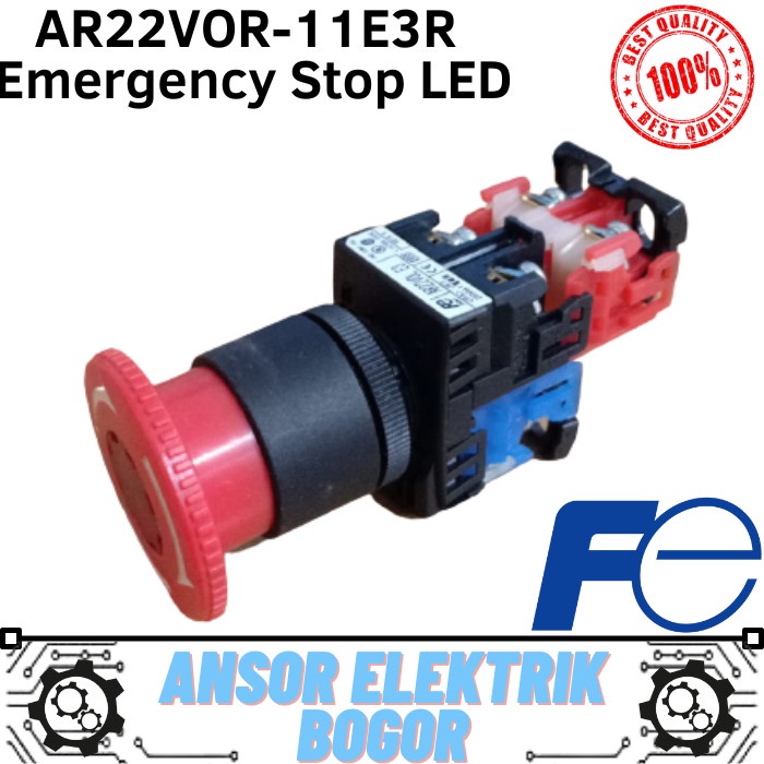 Jual Best Seller Ar22Vol-11E3R Push Button Emergency Stop Led Dia 22 ...