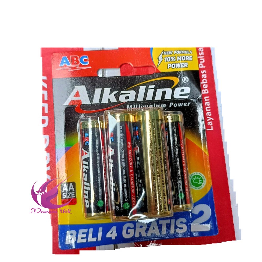 Jual batre batterai ABC alkaline AA/A2 isi 6 pcs ORIGINAL | Shopee ...