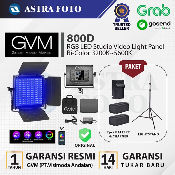 Jual PAKET GVM-800D-RGB + Lightstand Lampu LED Video Lighting | Shopee ...