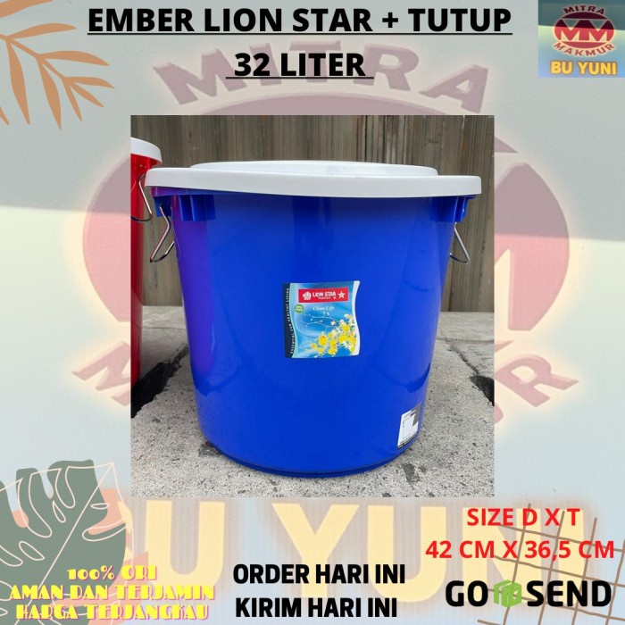 Jual Bestseller New!! Ember Plastik Lion Star Tutup 32-50-60-70-80 Liter | Shopee Indonesia