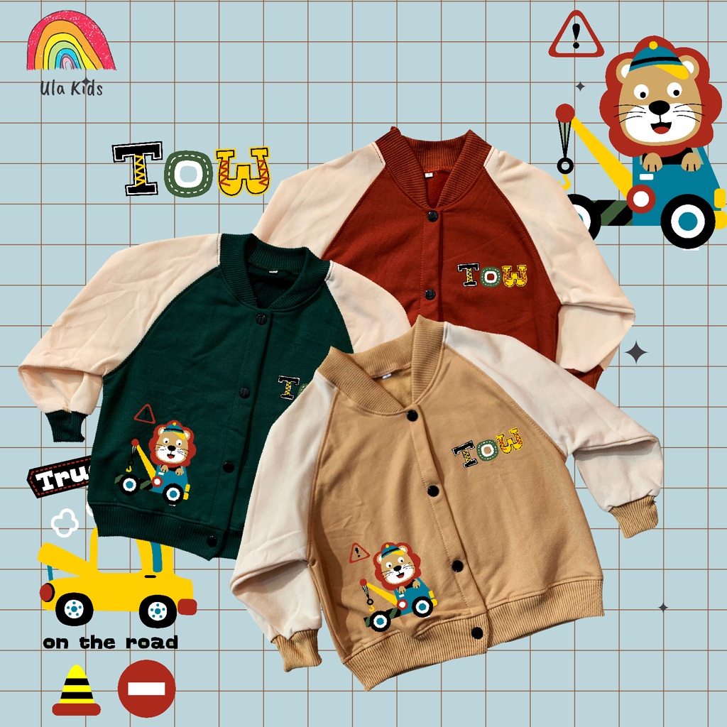 Jual Varsity Jacket Baseball Anak Ula Kids 1 - 6 Tahun Tom Truck ...