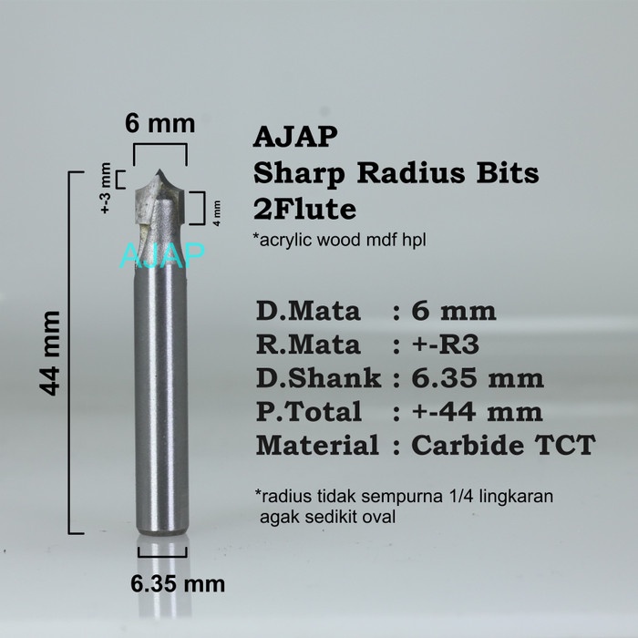 Jual Terlaris Mata Profil Cnc 3Dv Groove 1/4 Inch Mata Router Kayu Ukir ...