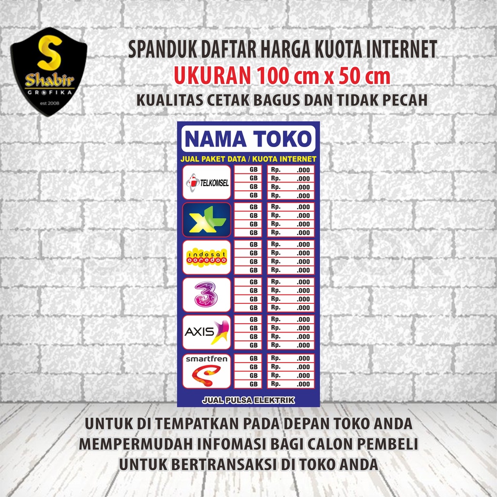 Jual COD SPANDUK DAFTAR HARGA KUOTA INTERNET & PAKET DATA INTERNET ...