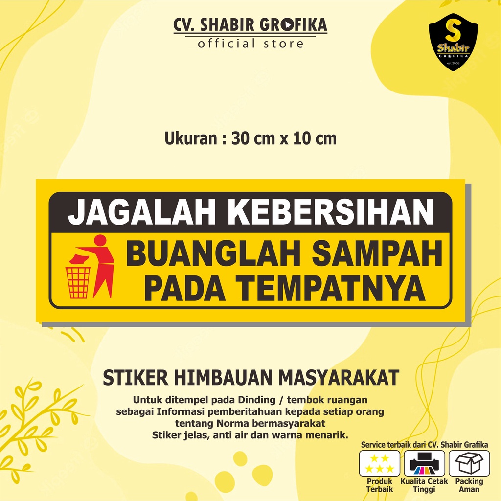 Jual STIKER JAGA KEBERSIHAN LINGKUNGAN | Shopee Indonesia