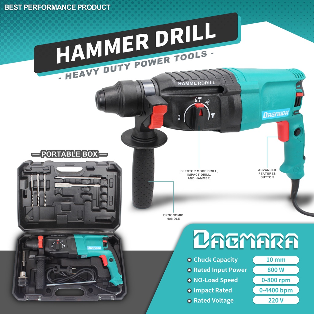 Jual DAGMARA Hammer Drill Mesin Bor Tembok 26MM | Shopee Indonesia