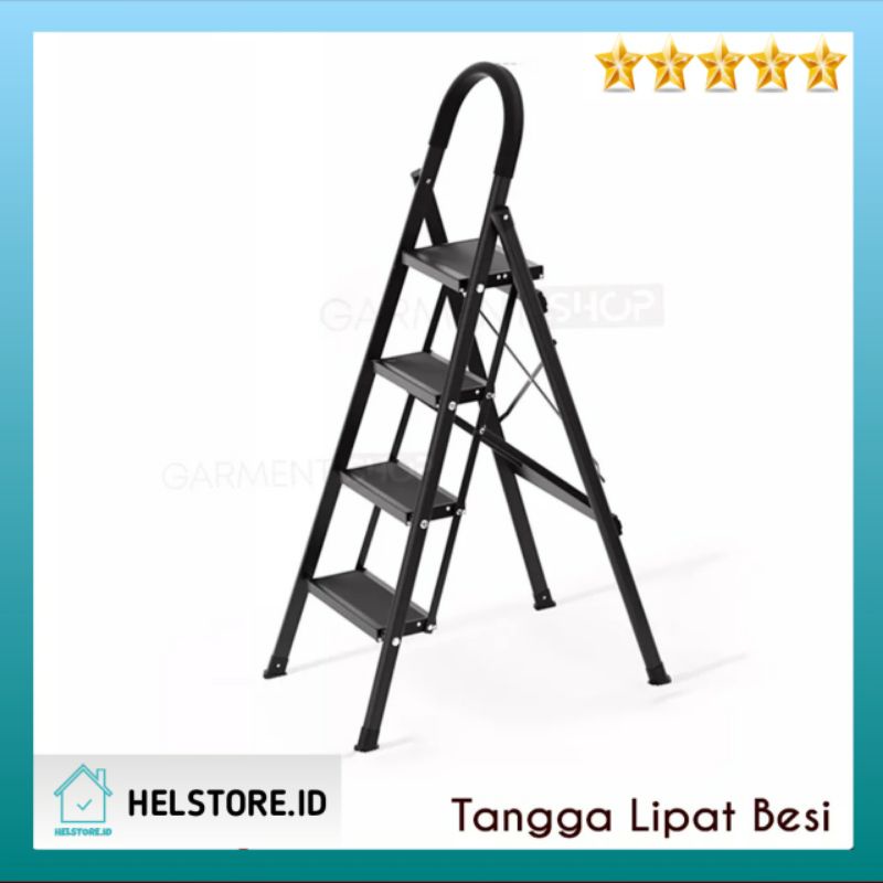 Jual TANGGA LIPAT BESI 4 TINGKAT / Tangga Besi Dengan Pegangan Lipat ...