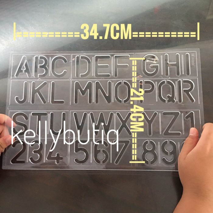 Jual Alfabet Template Ruler Jumbo Ggaris Cetakan Huruf Besar Angka ...