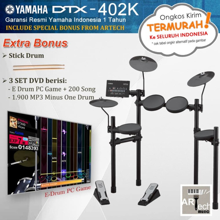 Jual Drum Elektrik Yamaha DTX402 / DTX402K / DTX 402 / 402K (Penerus ...