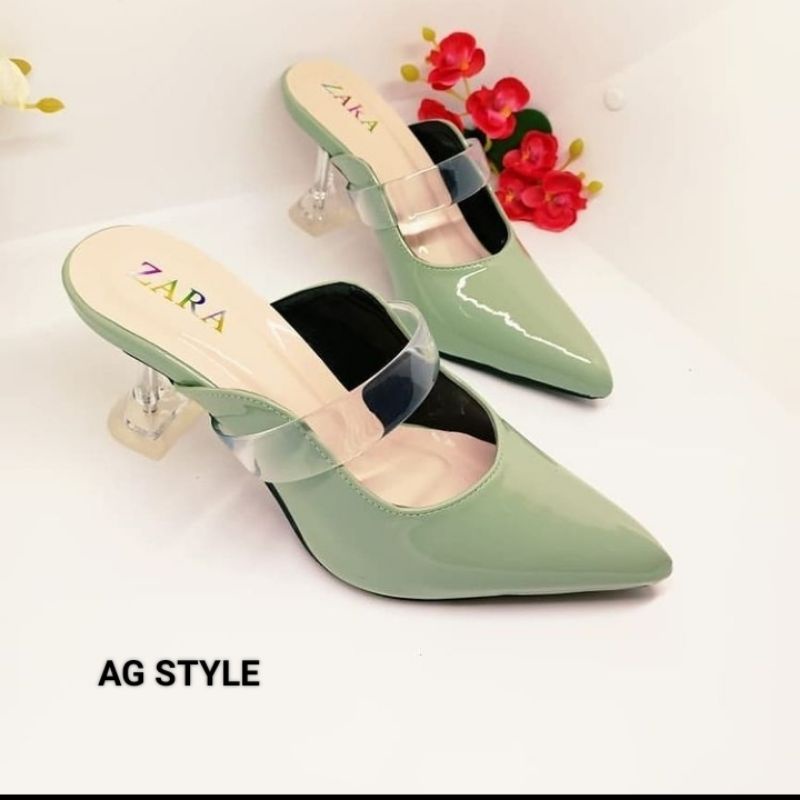 Jual SANDAL WANITA HEELS KACA SELOP BAPAU KERUCUT JELLY BAPAU TERLARIS ...