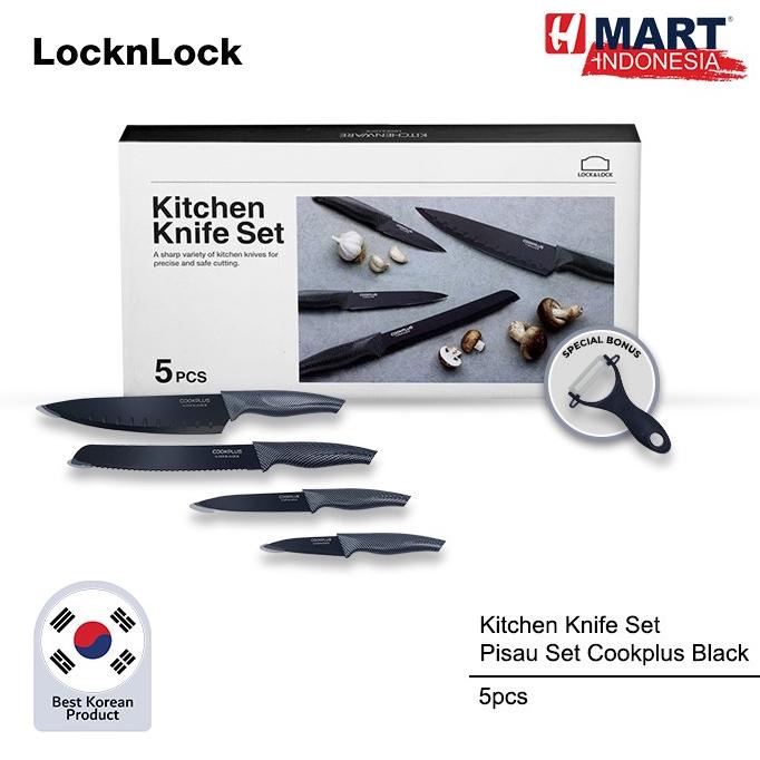Jual LocknLock Exclusive Cookplus Knife Set Black - Pisau Set Cookplus ...