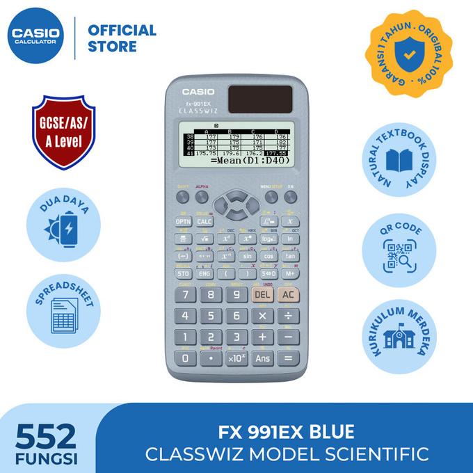 Jual Casio ClassWiz Model Scientific Calculator FX-991EX - BLUE ...