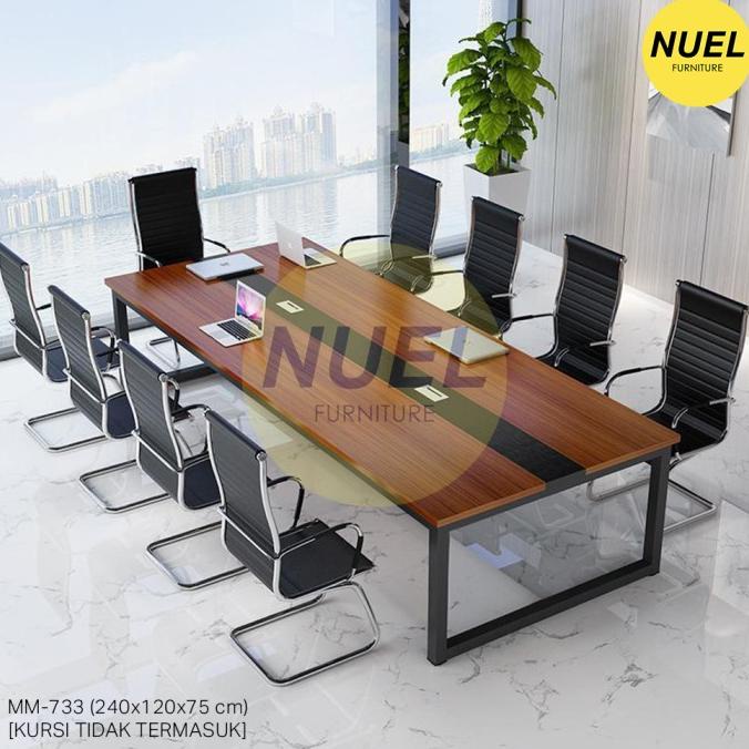 Jual Meja Meeting Rapat Kantor Kayu Minimalis Kaki Besi 240 x 120 ...