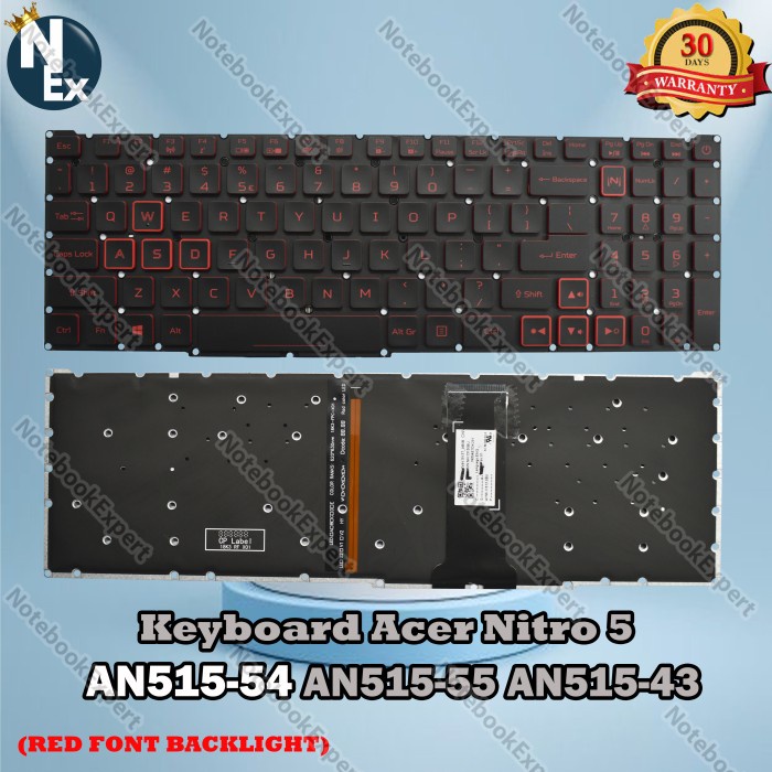 Jual Keyboard Acer Nitro 5 AN515-43 AN515-54 AN515-55 - RED FONT ...