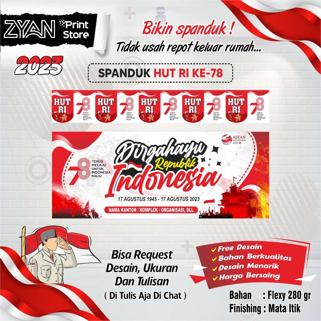 Jual TV2 BANNER SPANDUK 17 AGUSTUS HUT RI KE 78 Q6K | Shopee Indonesia