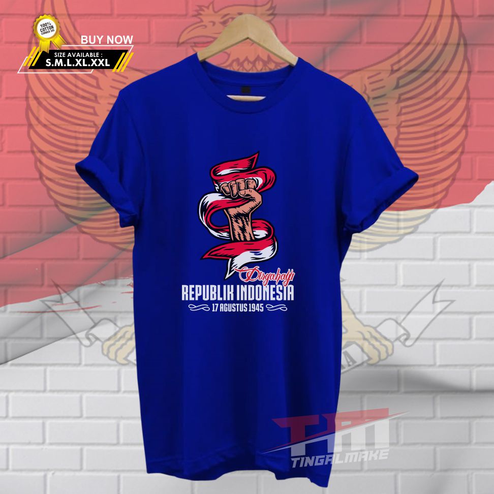 Jual JF7 DTF KAOS INDONESIA UNISEX KAOS PRIA WANITA BAJU KEMERDEKAAN TERBARU HUT RI 77 INDONESIA ...
