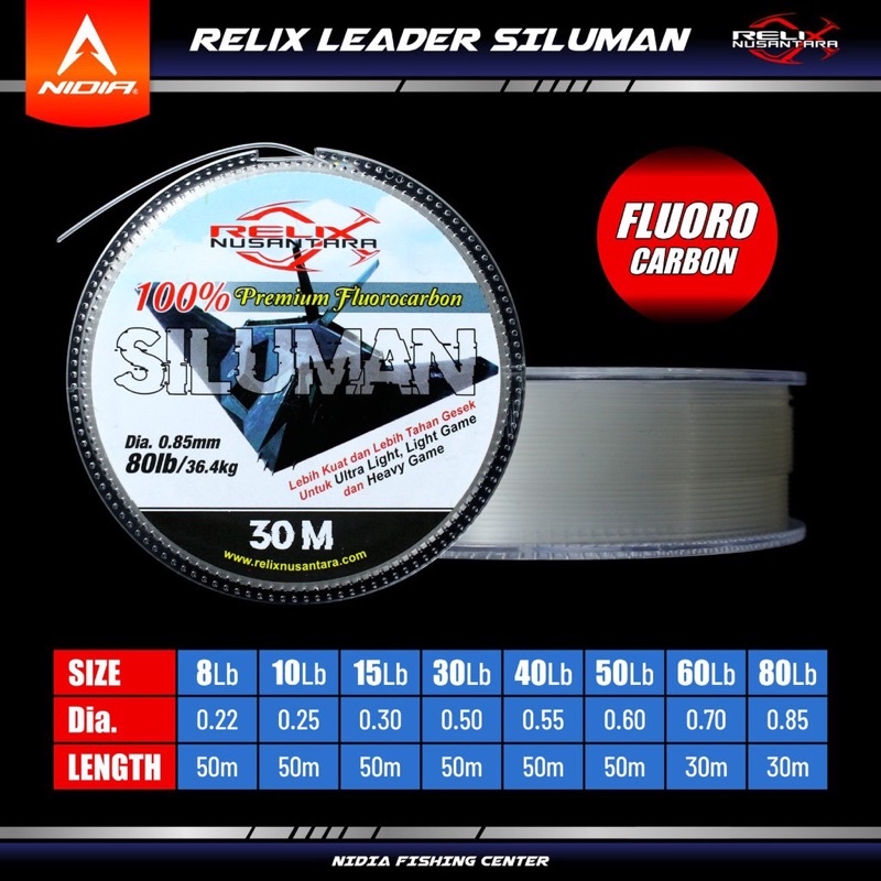 Jual LEADER RELIX NUSANTARA SILUMAN Fluro carbon | Shopee Indonesia