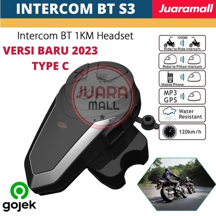 Jual INTERCOM BT S3 BLUETOOTH HELM BTS 3 INTERCOM BTS3 VS MAXTO X5 ...