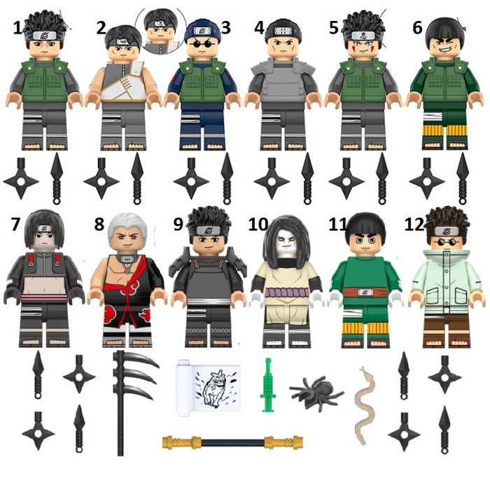 Jual Naruto Yamato Guy Rock Lee Sai Orochimaru Kiba Minifigure Lego ...